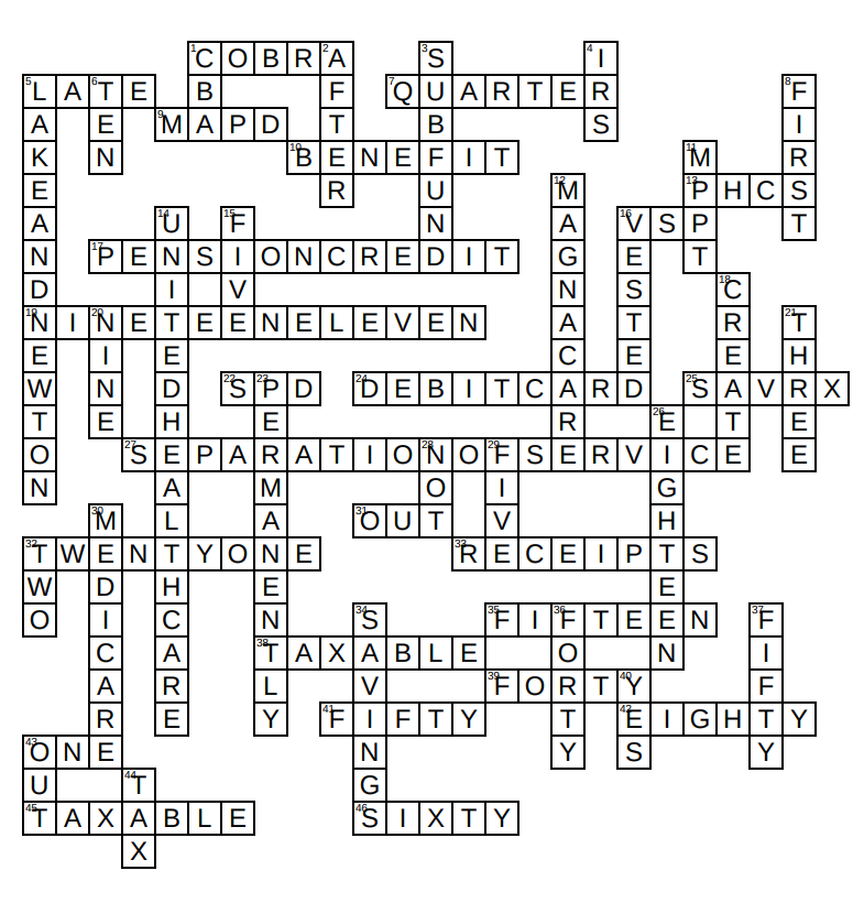 I B E W LOCAL 697 BENEFIT FUNDS CROSSWORD PUZZLE Benefit Fund Of The